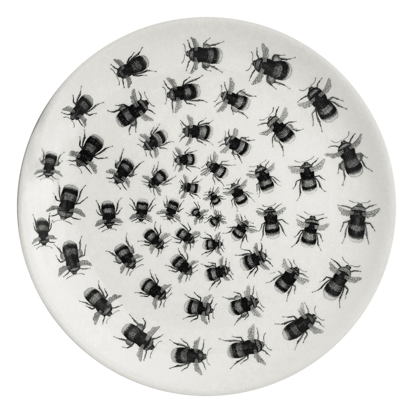 Tom Rooth, serving plate, bees spiral - BEAR Petworth